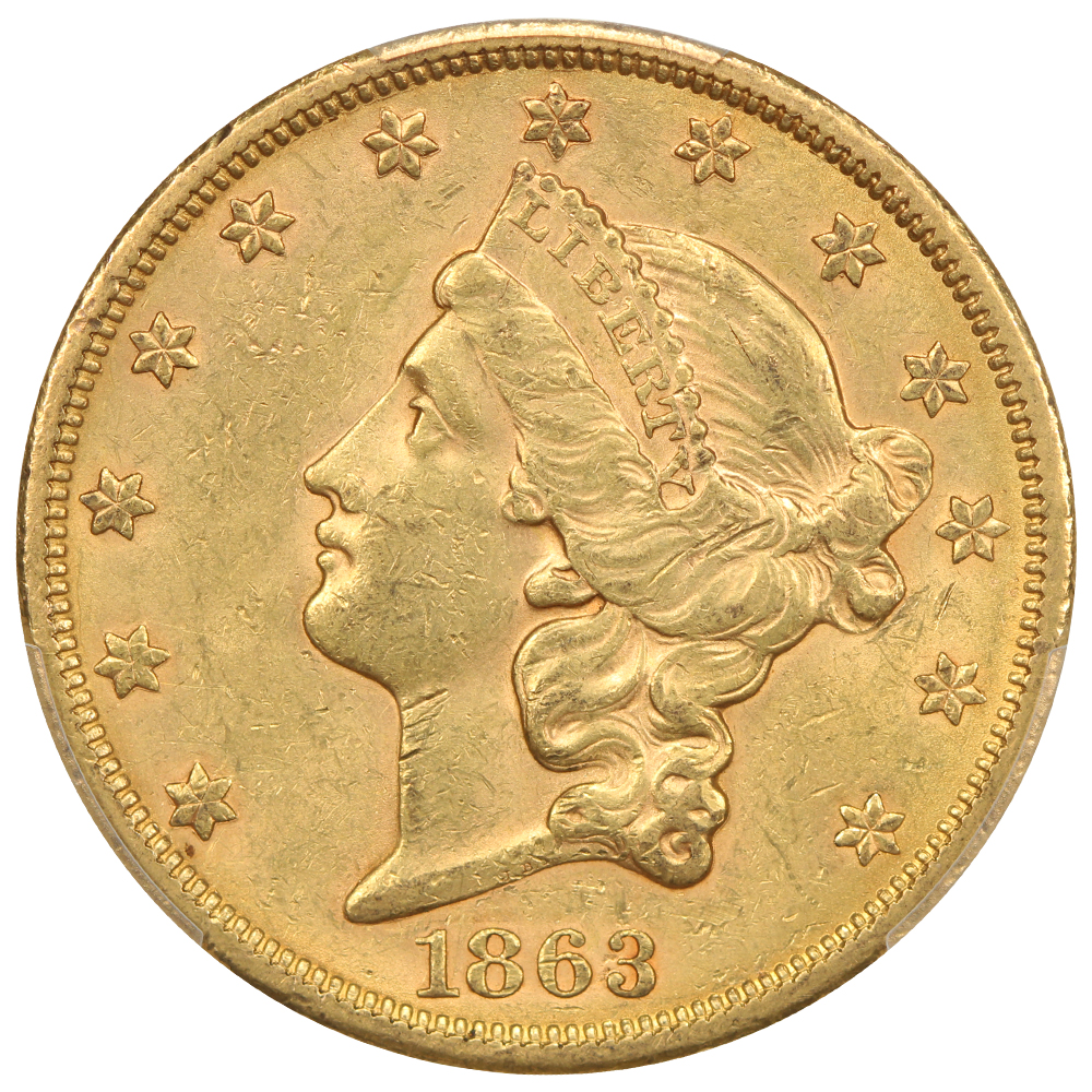 Collectors Corner - 1863-S $20 MS61 PCGS - #70354779