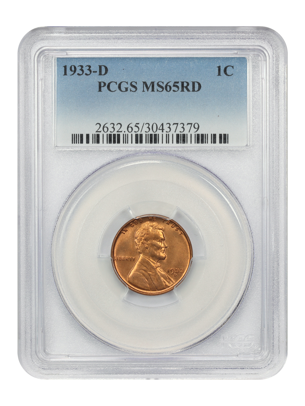 Collectors Corner - 1933-D 1C MS65RD PCGS - #64880125