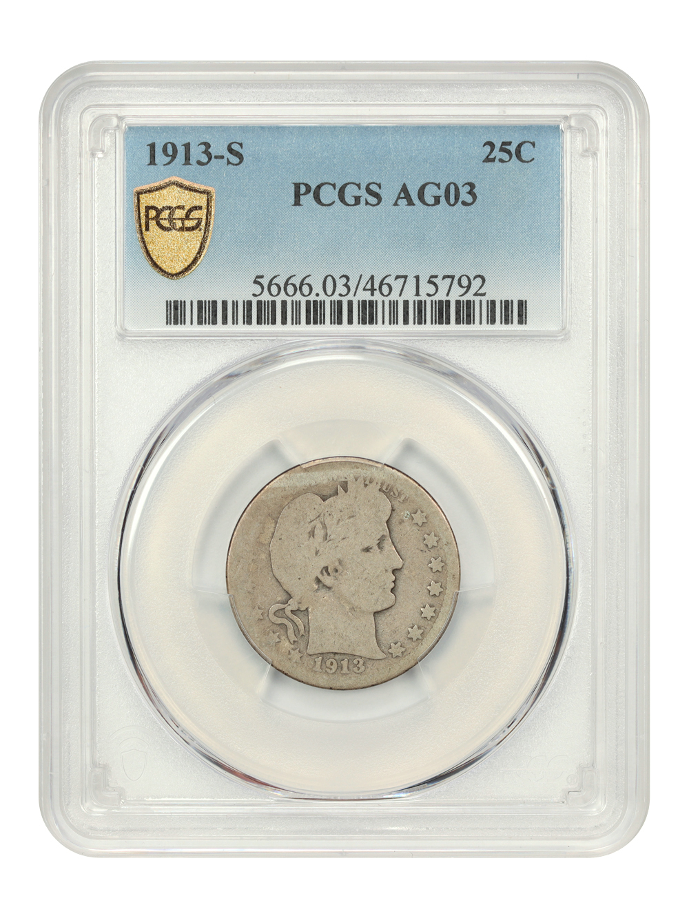 Collectors Corner - 1913-S 25C AG3 PCGS - #65117660