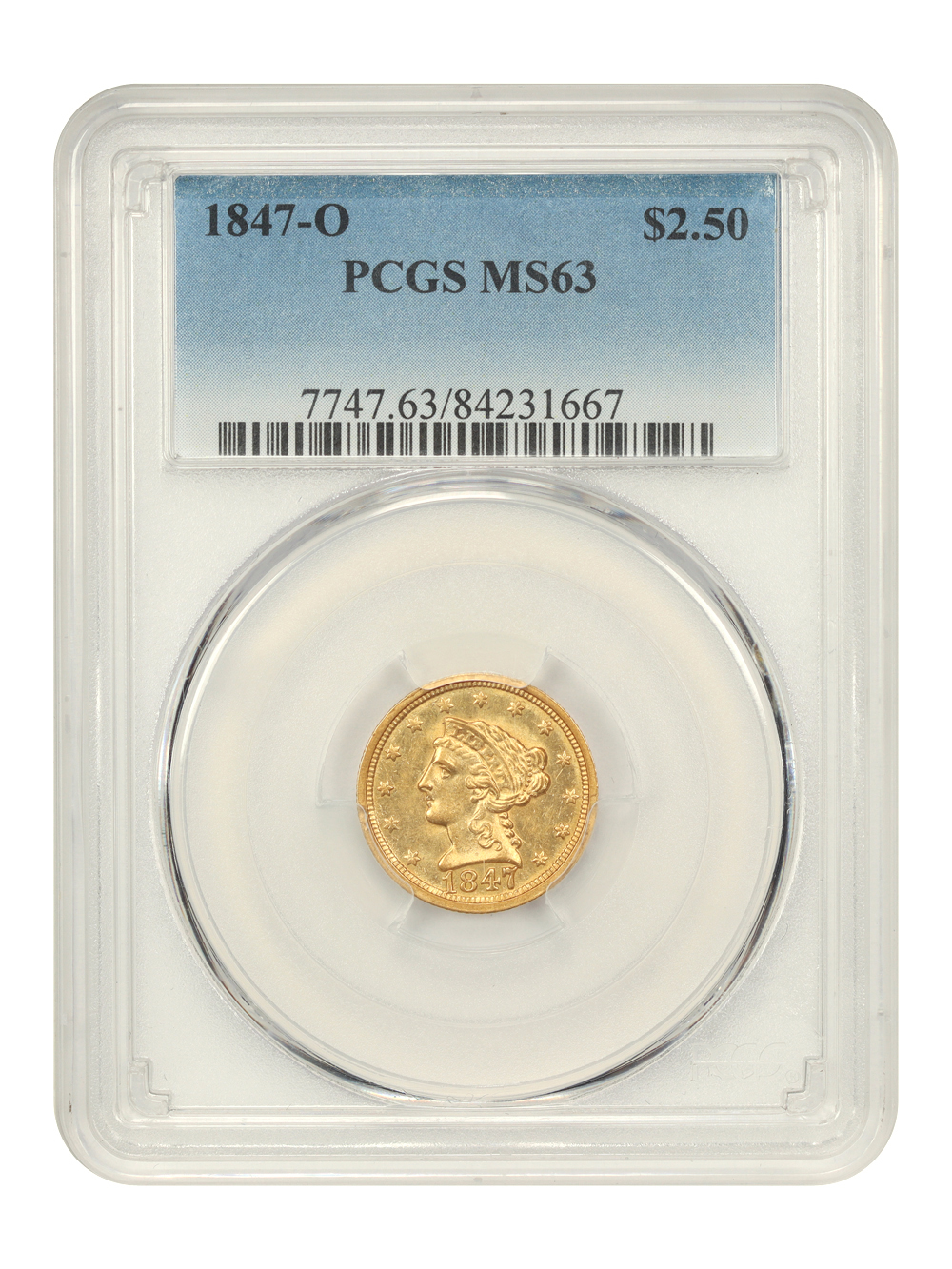 Collectors Corner - 1847-O $2.50 MS63 PCGS - #65748991