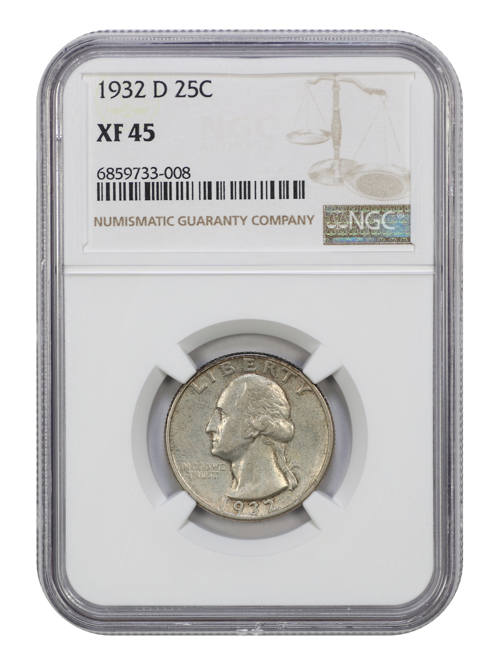Buy 1932-D 25c NGC XF45 | Greysheet Marketplace